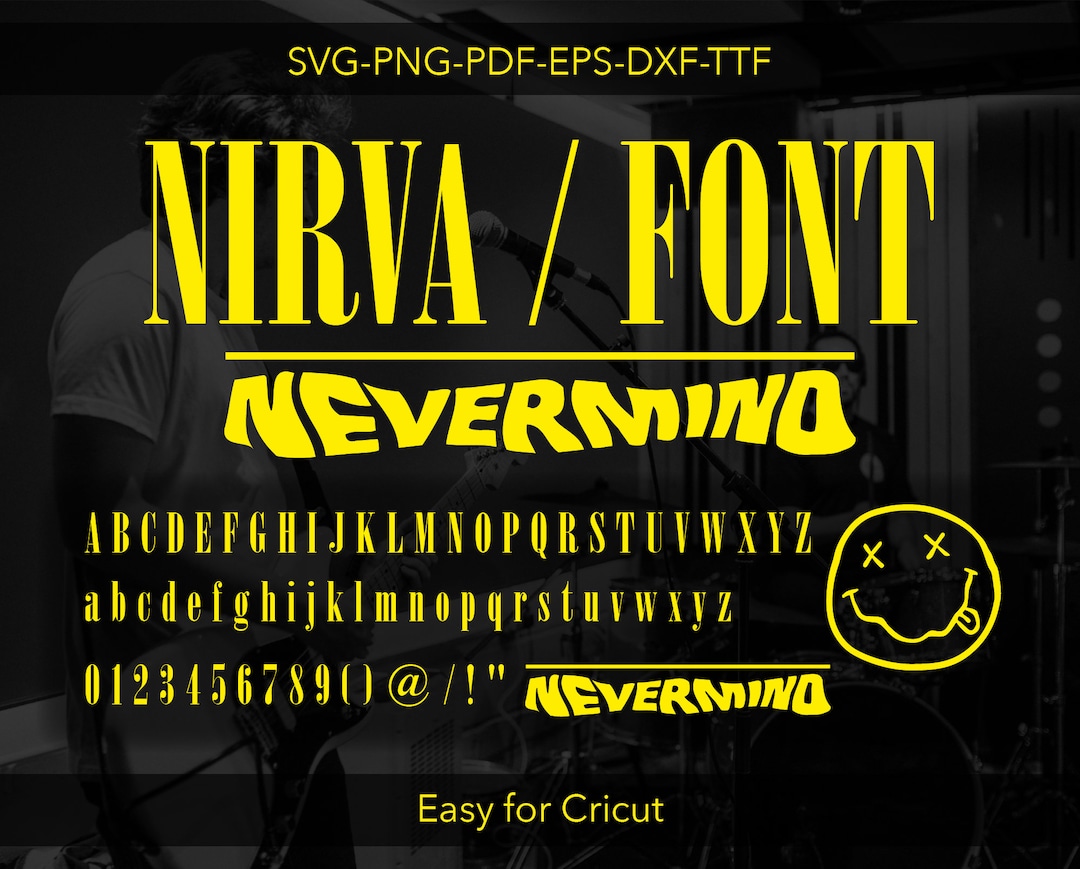 Rock Font Svg, Metal Font Svg, Nirvana Shirt Svg, Niervan Font, Cricut Svg, Metal Font, Music ...
