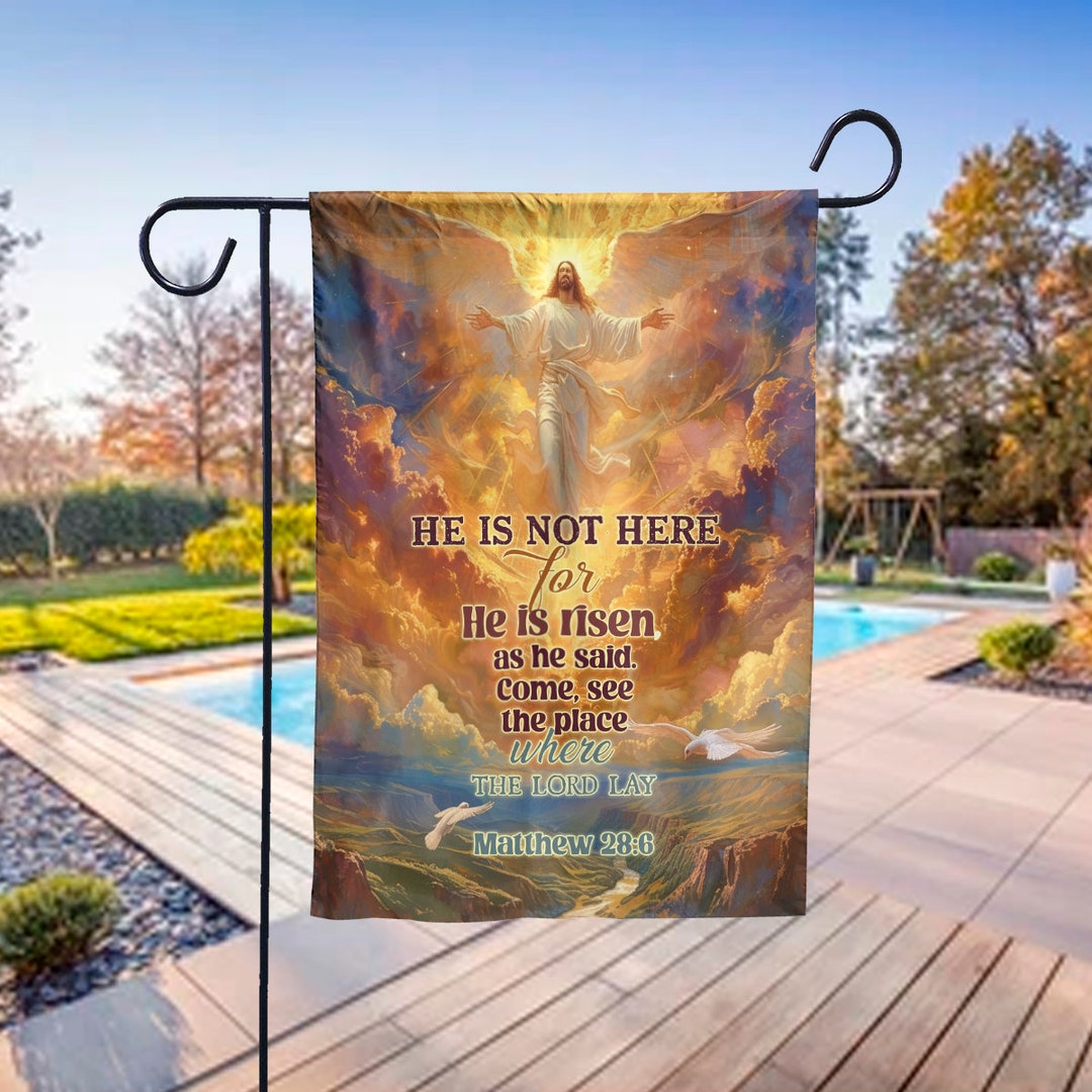 He is Risen Christ Resurrection of Jesus Flag, Happy Easter Flag Jesus ...