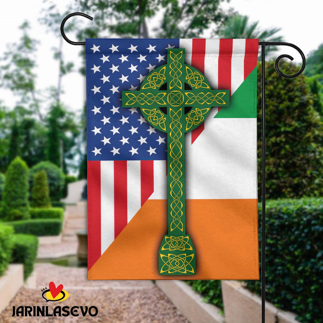 Happy St Patrick's Day Double-sided Flag, Irish Celtic Cross Garden ...