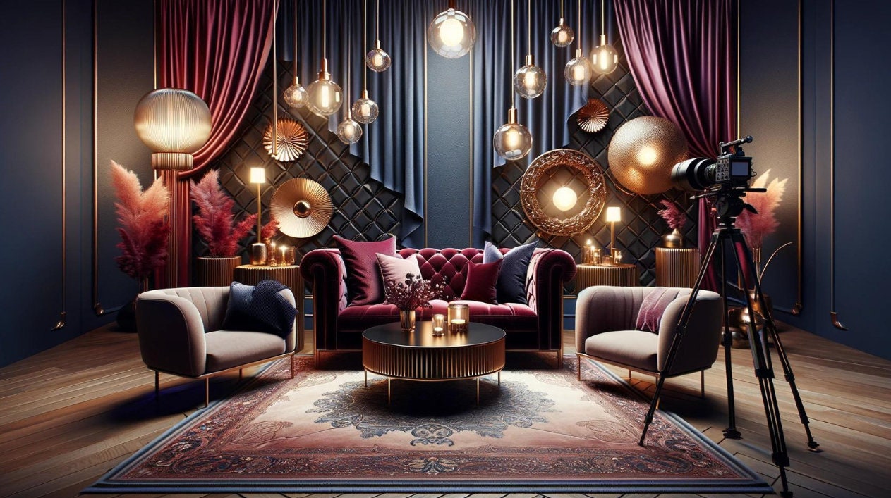 Digital, Backdrop for Streaming, Luxurious Dark Backdrops, Green Screen ...