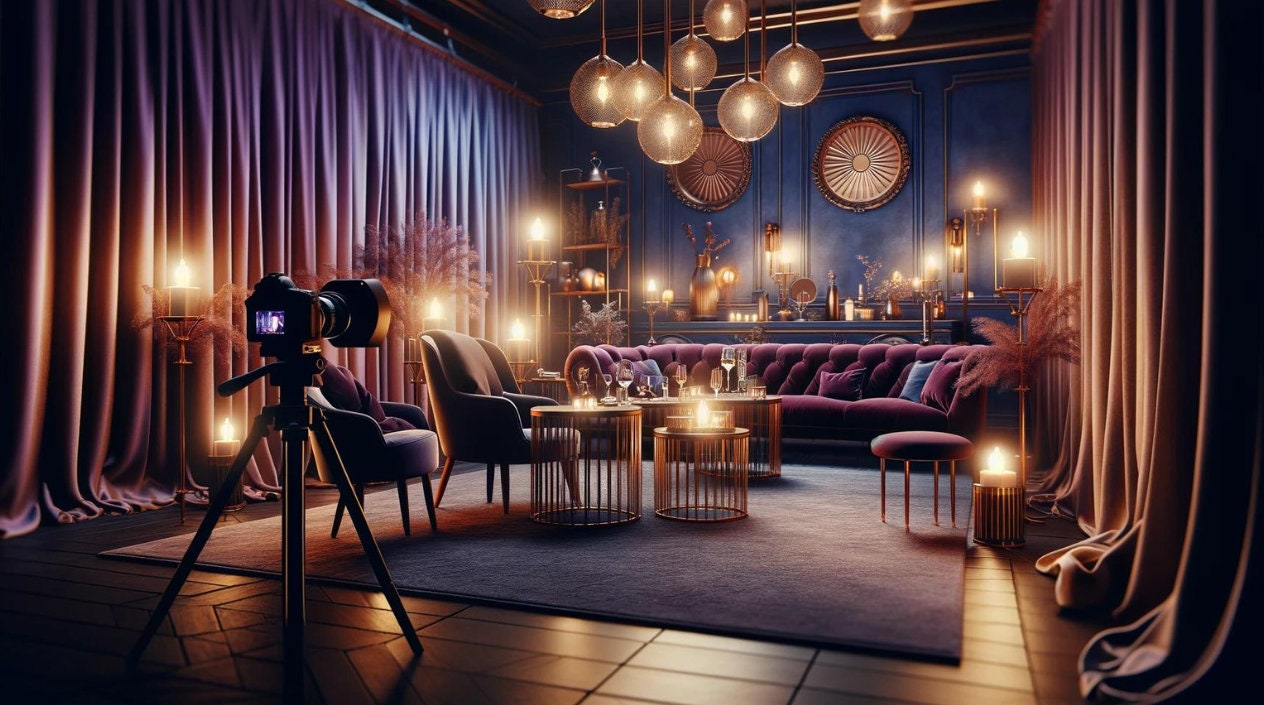 Digital, Backdrop for Streaming, Luxurious Dark Backdrops, Green Screen ...