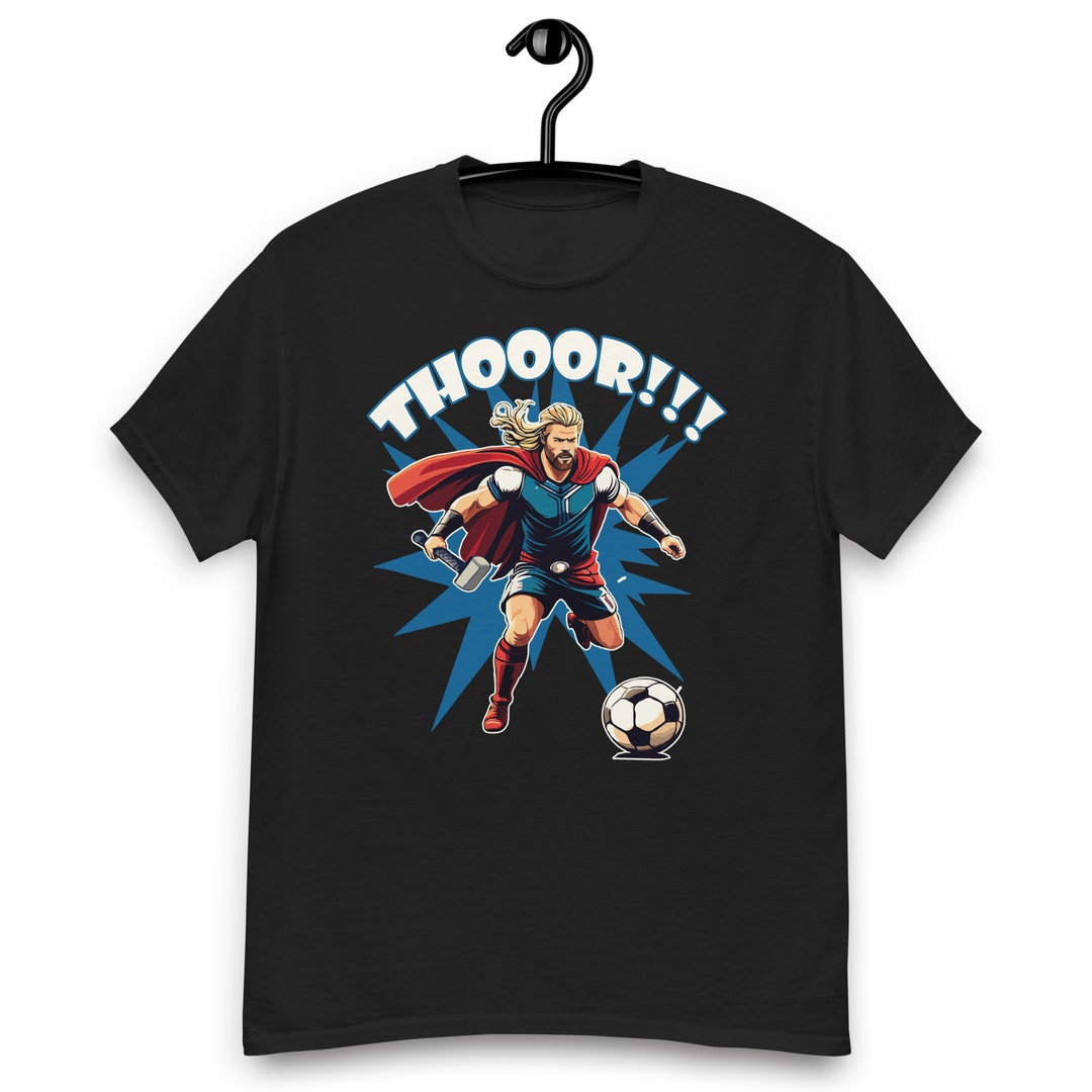 Thor! | Football T-shirt | Thor Scores a Goal! | Classic Men's T-shirt ...