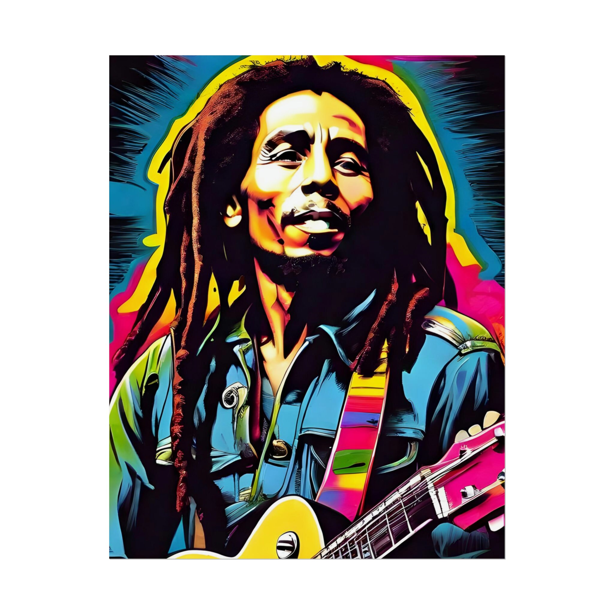 Bob Marley, Neon-inspired Digital Art Poster to Ignite Your Walls With ...