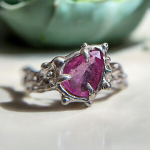 Pink Ruby Ring, Ruby, Fairy Ring, Tree Branch Ring, Fantasy Engagement ...