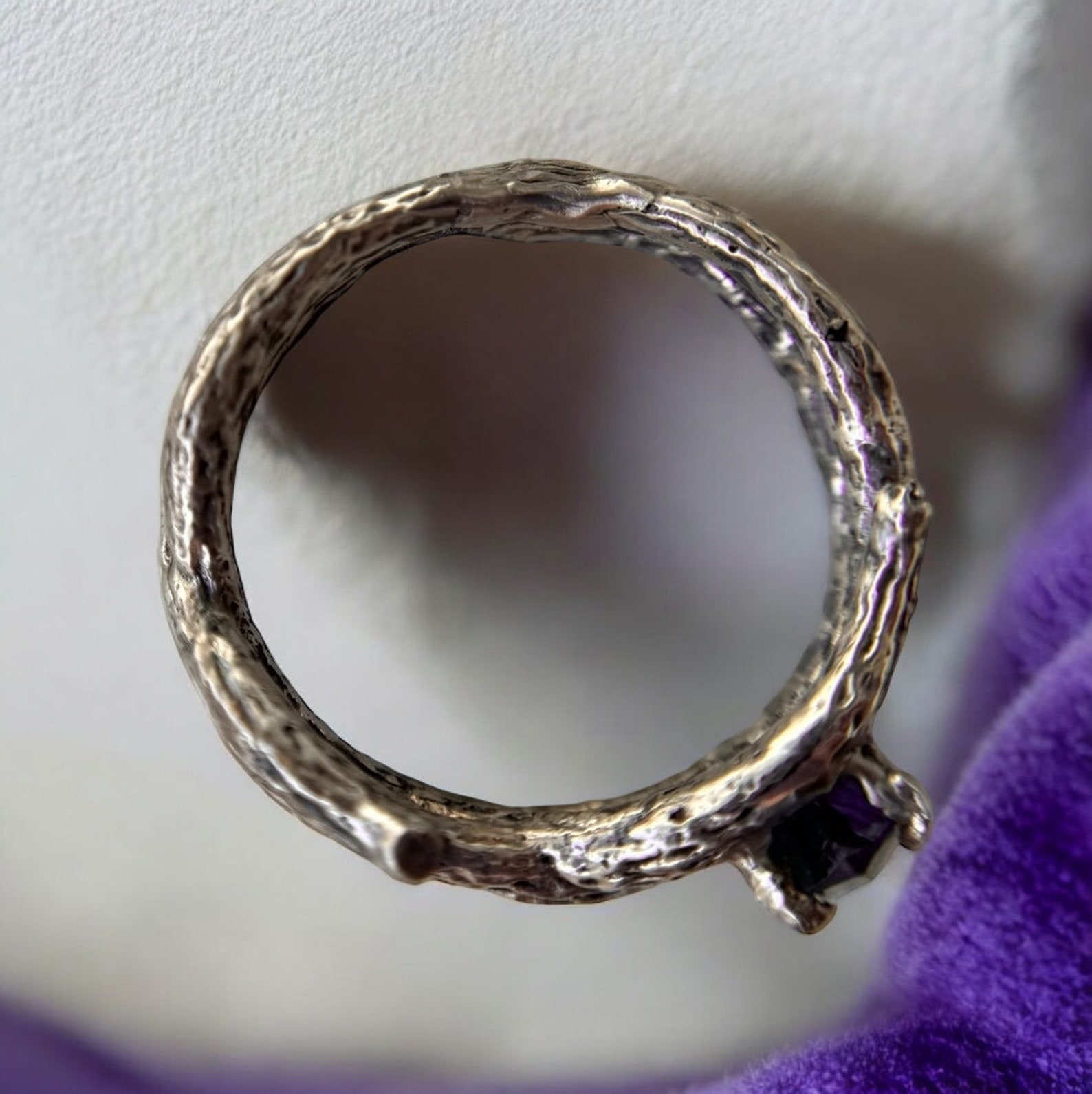 Amethyst Fairy Ring Tree Branch Ring, Promise Ring for Him, Fairy Ring ...