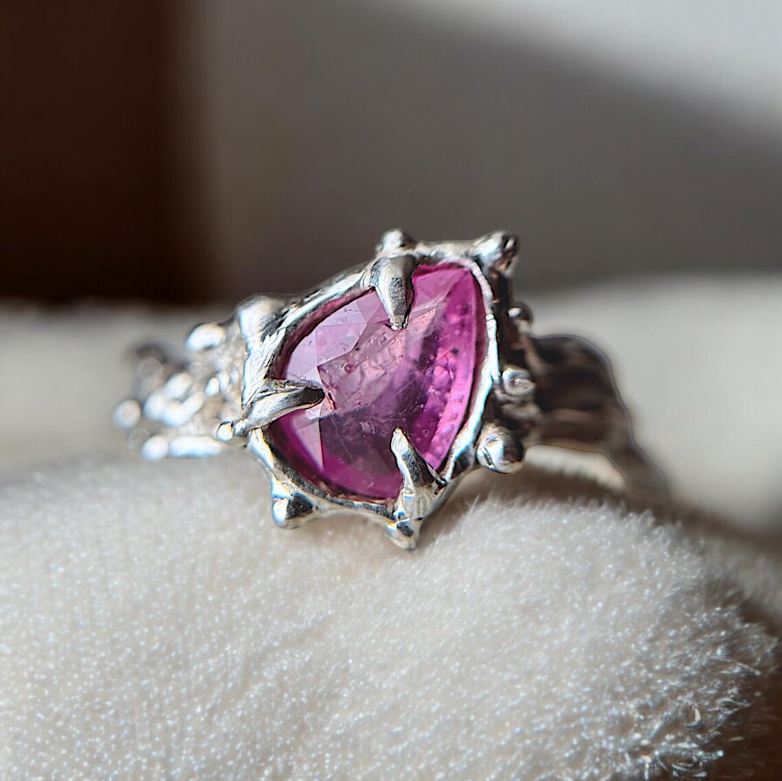Pink Ruby Ring, Ruby, Fairy Ring, Tree Branch Ring, Fantasy Engagement ...
