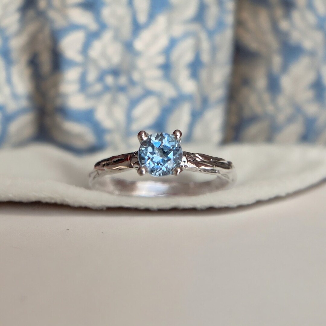 Fairy Blue Topaz Ring, Topaz Tree Branch Ring, Fantasy Engagement Ring ...