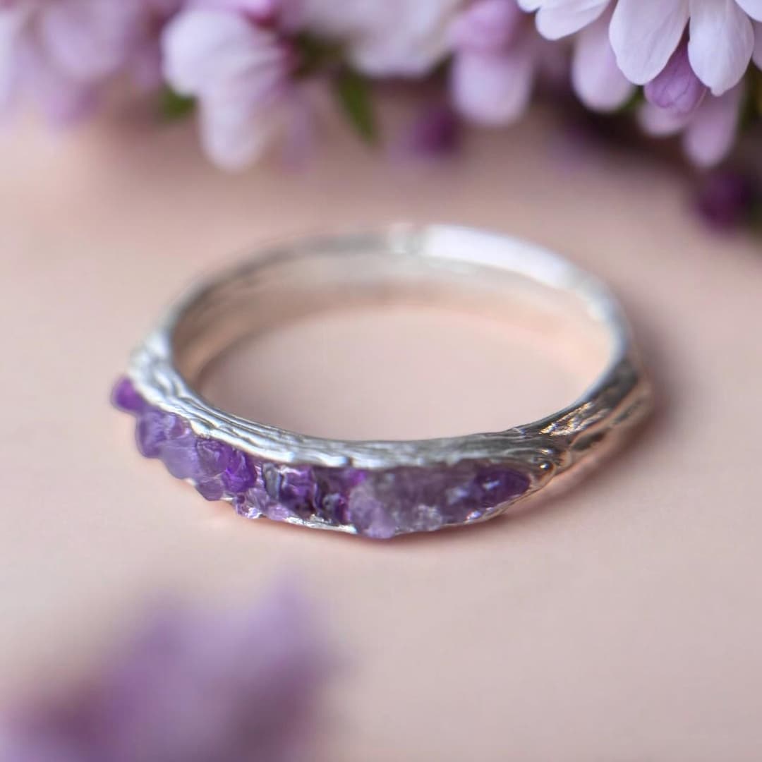Raw Amethyst Ring Fairy Ring, Fantasy Nature Inspired Engagement Ring ...