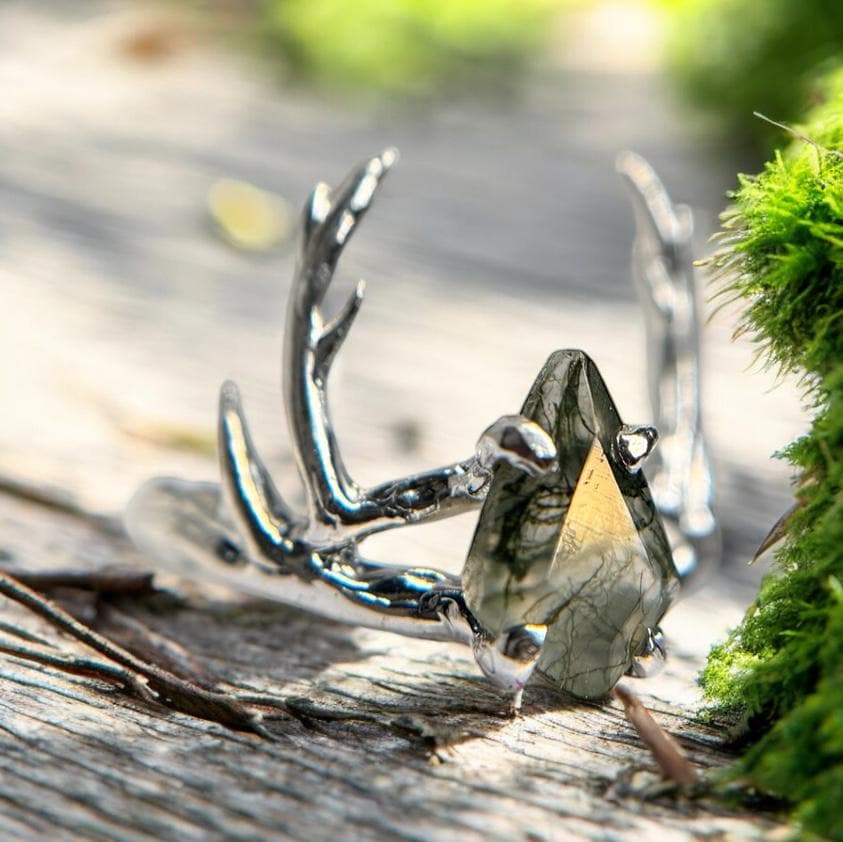 Moss Agate Ring,fairy Ring, Tree Branch Ring, Forest Ring, Fantasy ...