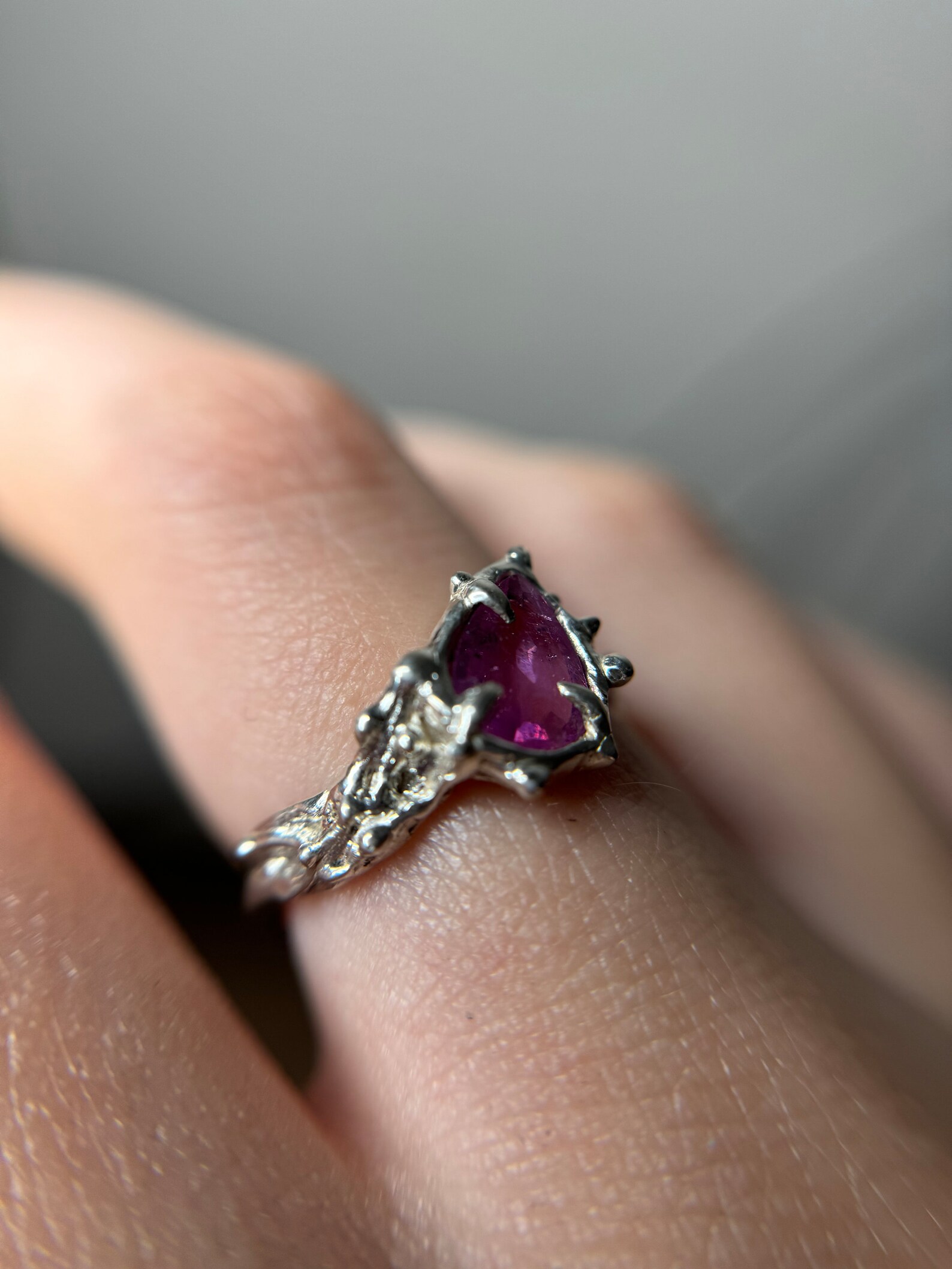 Pink Ruby Ring, Ruby, Fairy Ring, Tree Branch Ring, Fantasy Engagement ...