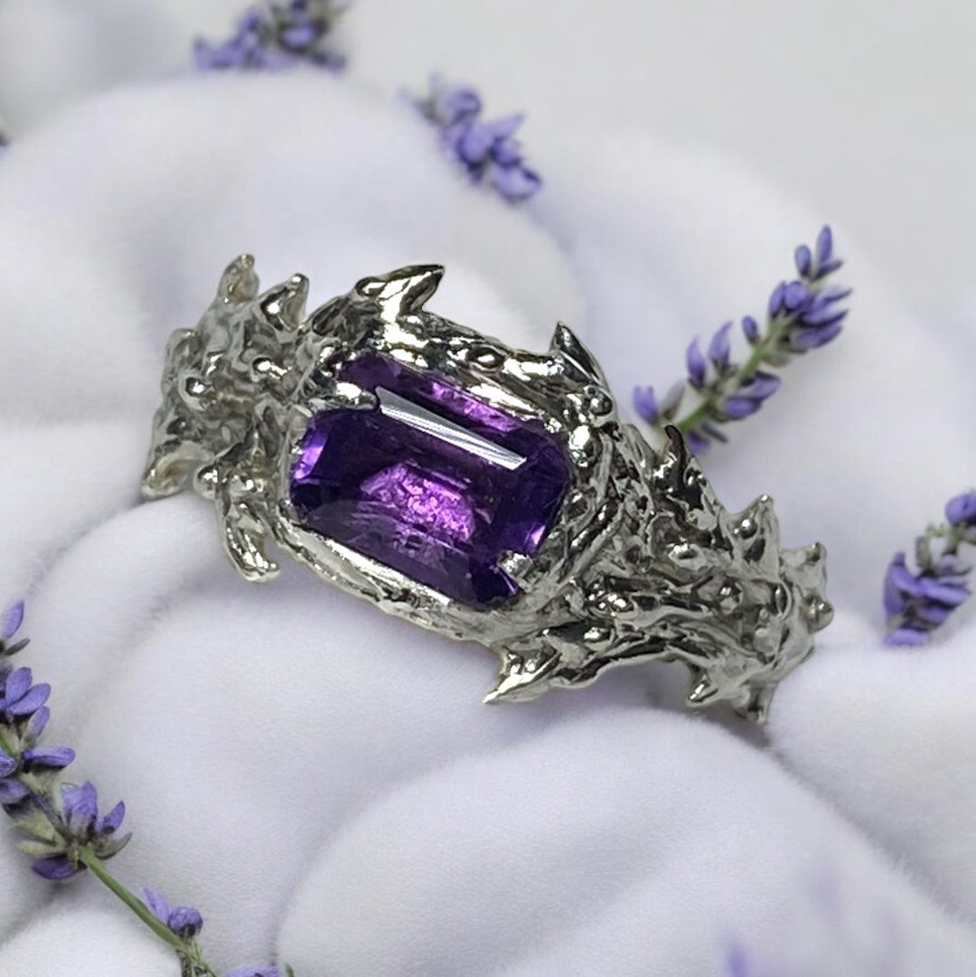 Amethyst Ring, Mens Ring, Gothic Ring, Gothic Jewelry, Promise Ring for ...
