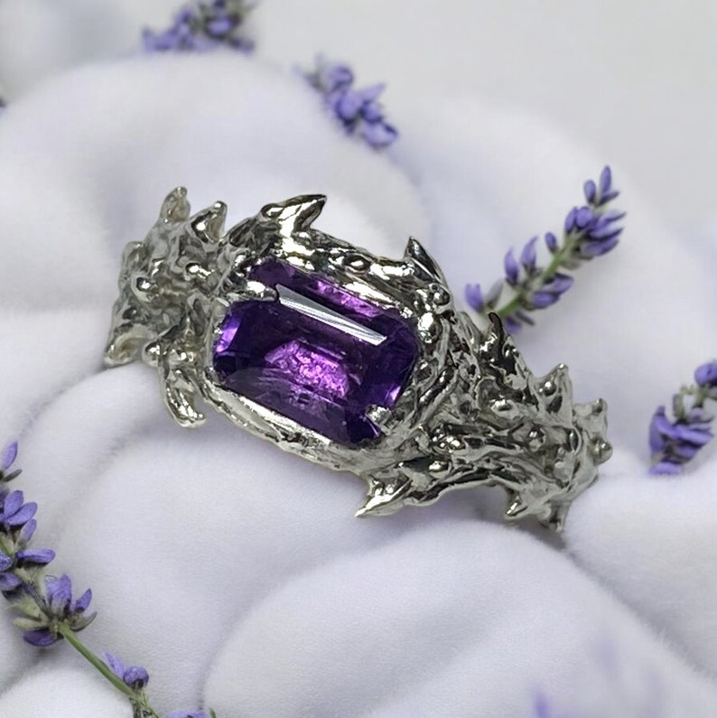 Amethyst Ring, Mens Ring, Gothic Ring, Gothic Jewelry, Promise Ring for ...