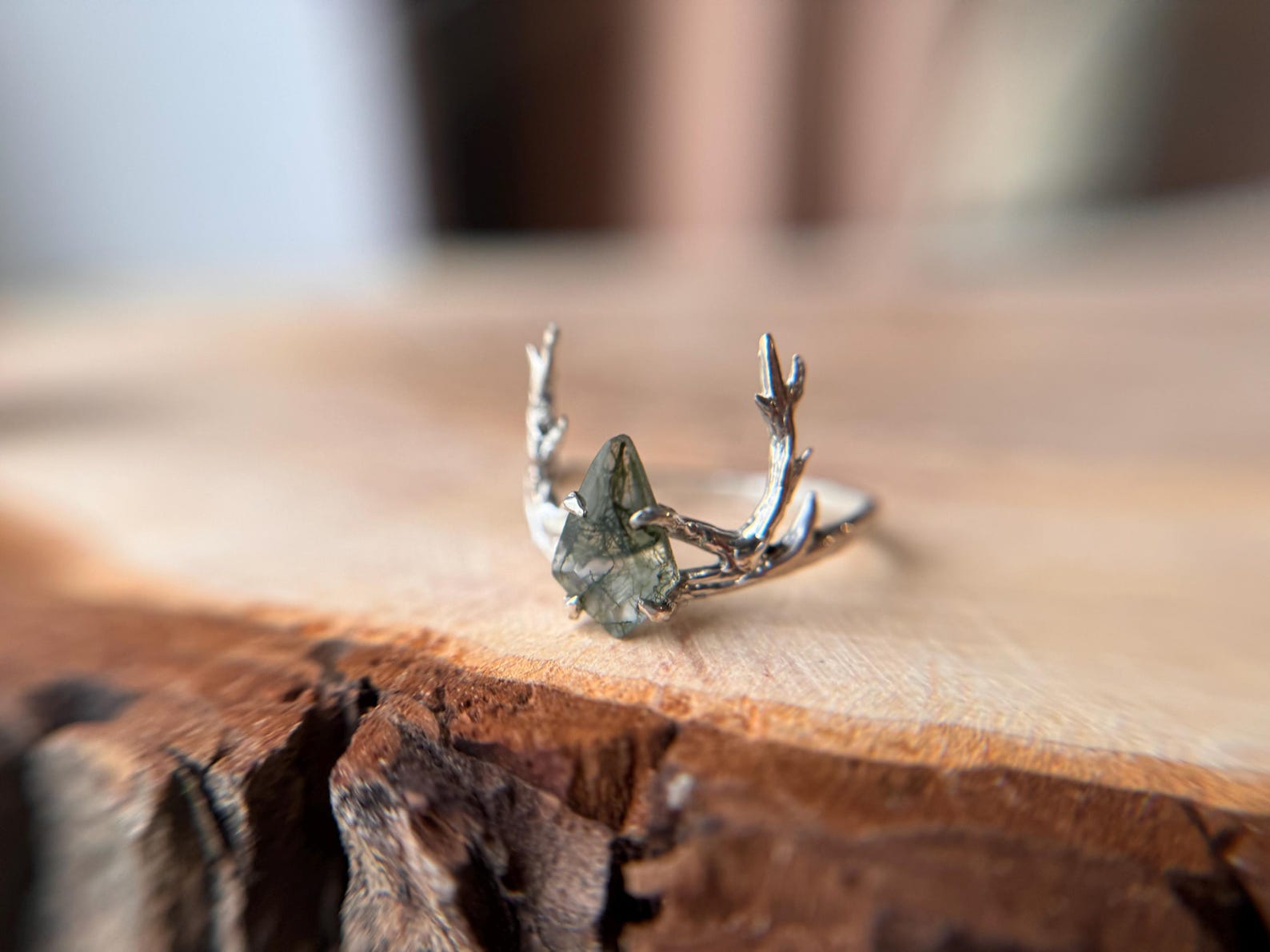 Moss Agate Ring,fairy Ring, Tree Branch Ring, Forest Ring, Fantasy ...