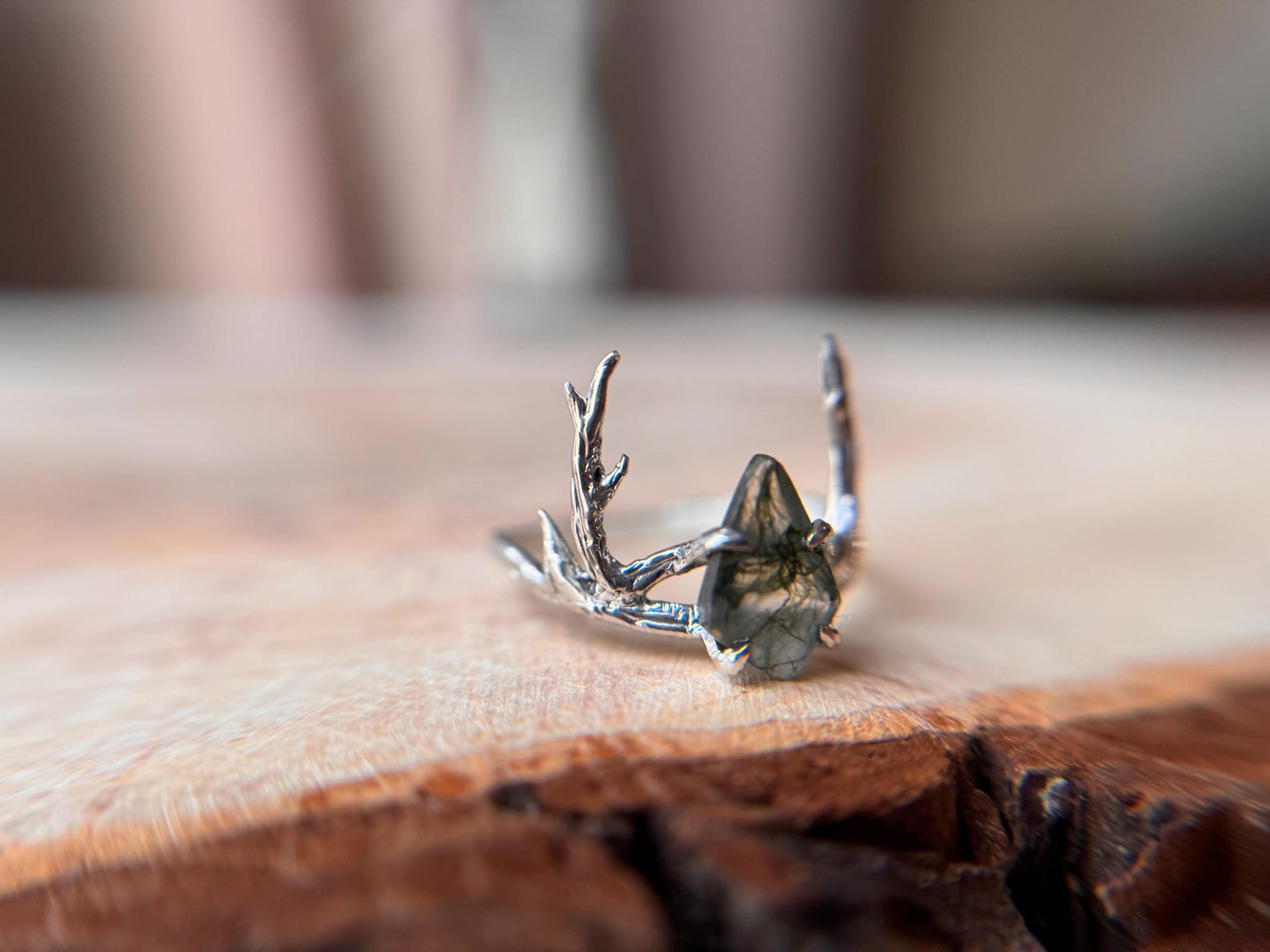 Moss Agate Ring,fairy Ring, Tree Branch Ring, Forest Ring, Fantasy ...