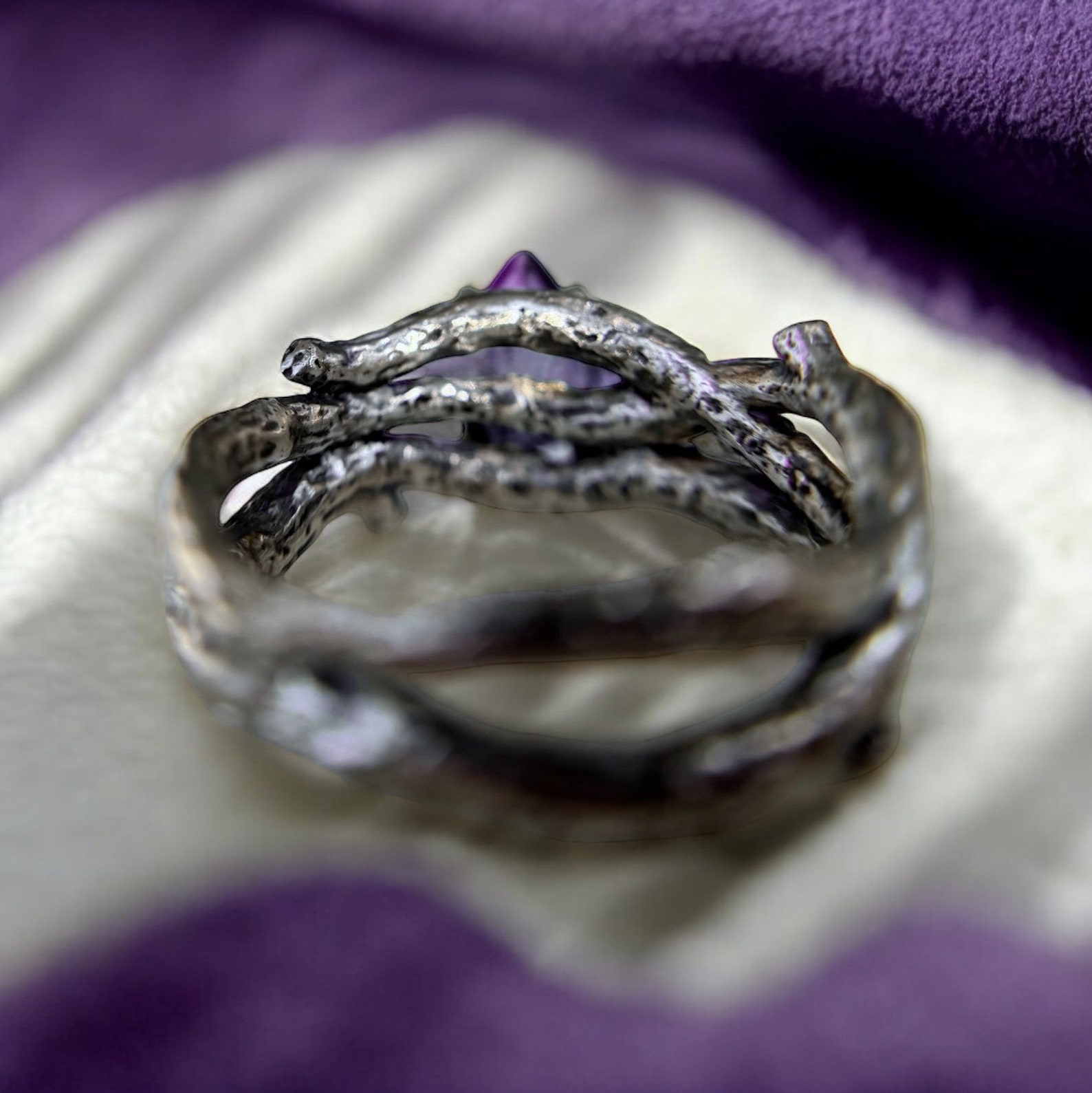 Amethyst Fairy Ring Tree Branch Ring, Promise Ring for Him, Fairy Ring ...