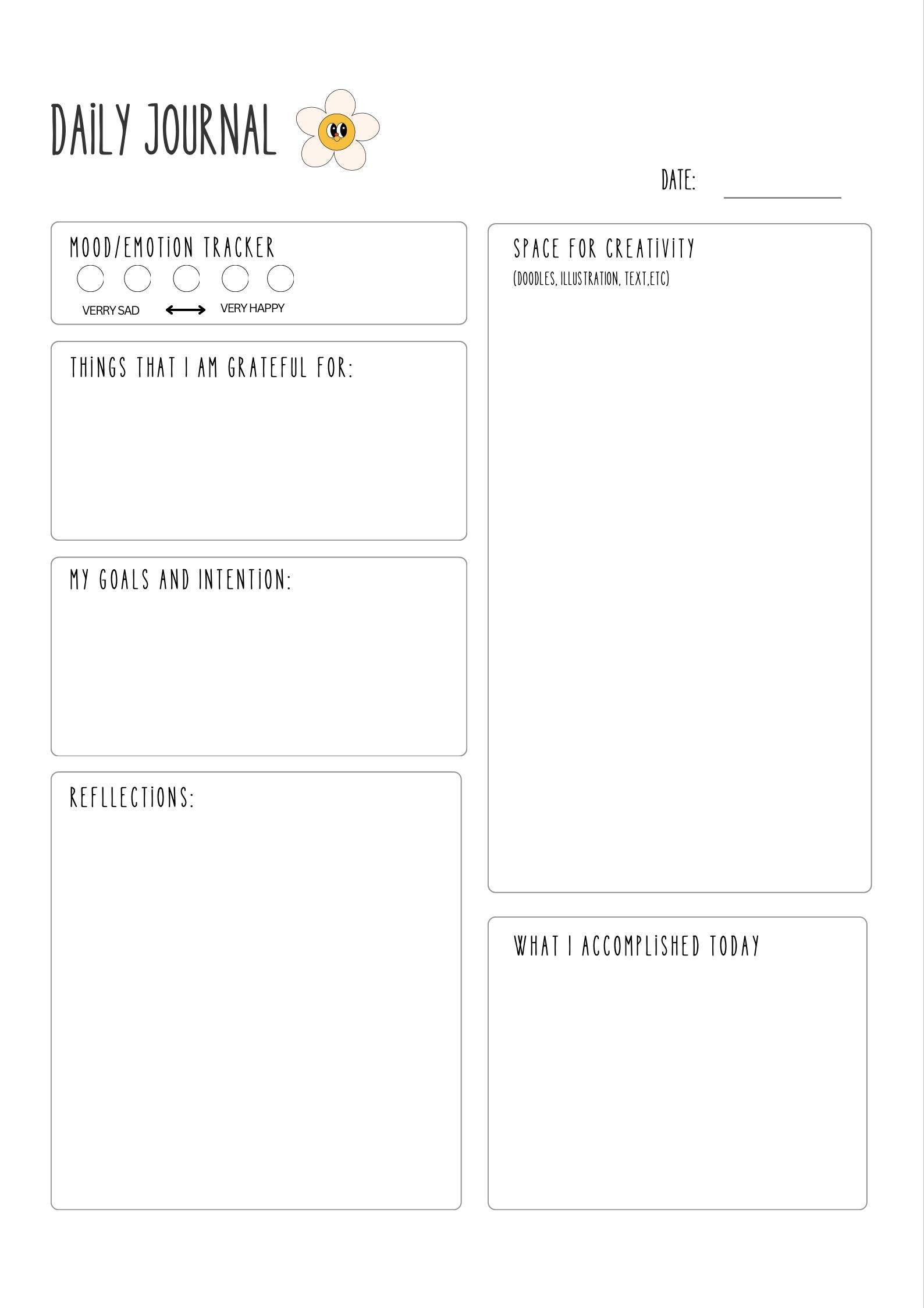 Daily Jounal Sheet - Etsy