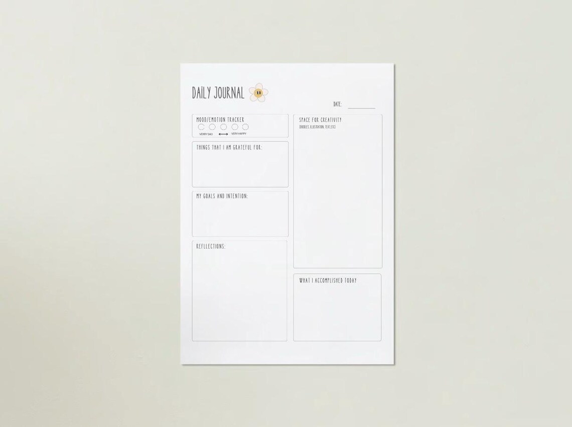 Daily Jounal Sheet - Etsy