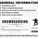 Snowboarding Gift Voucher Template - Editable Snowboard Ticket Template ...