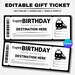 Editable Birthday Train Gift Ticket Template, Surprise Boarding Pass ...