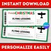Editable Christmas Flying Lessons Gift Ticket Template - Christmas ...