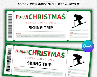 Editable Christmas Tattoo Gift Ticket Template Christmas Surprise Get ...