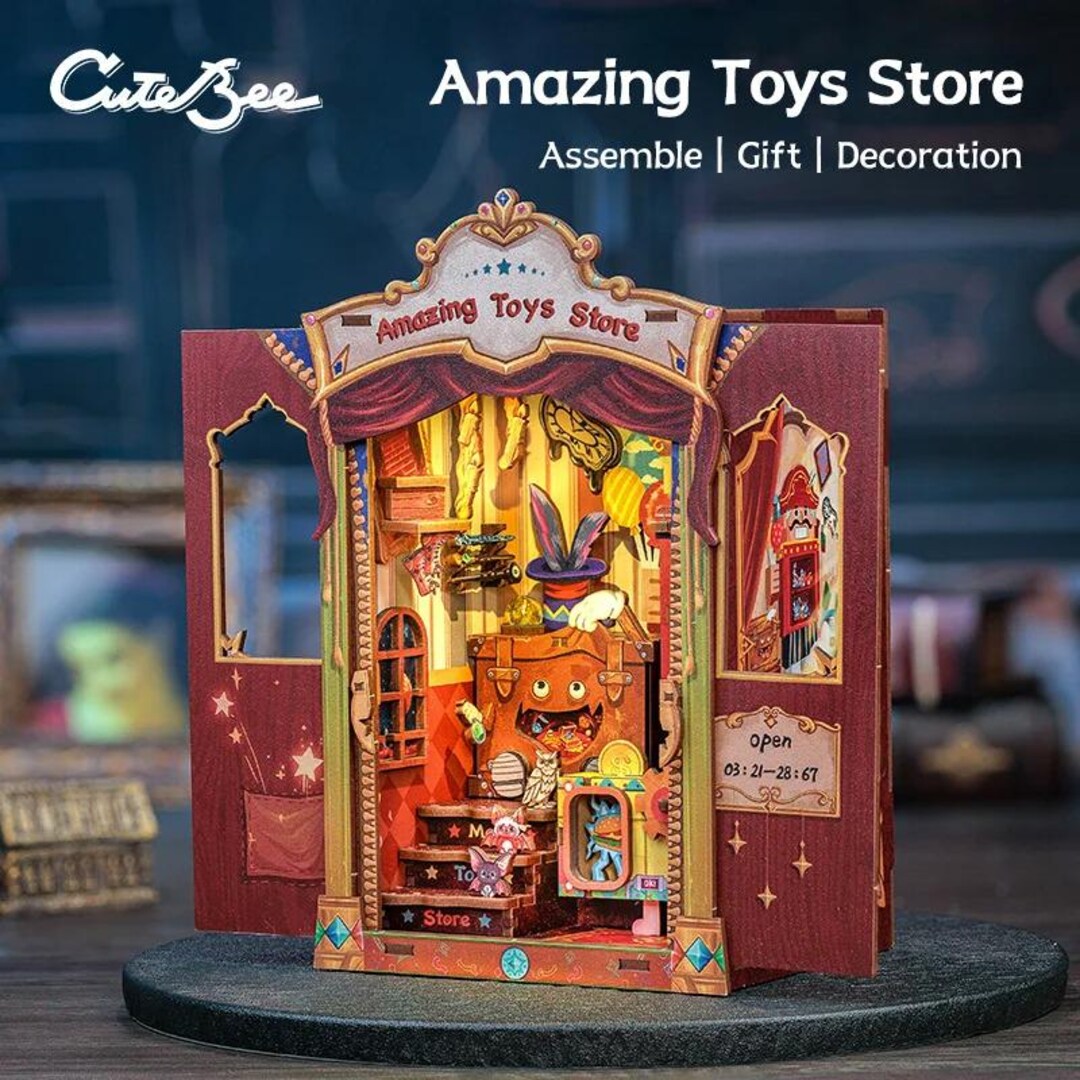 DIY Amazing Toy Store Book Nook Kit - Miniature Wooden Dollhouse ...