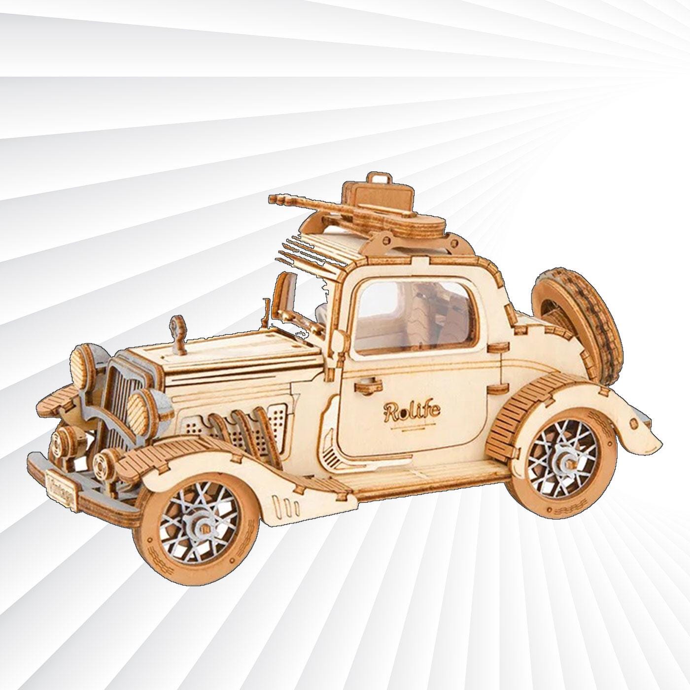 Vintage Car 3D Wooden Puzzle Model – DIY Craft Kit for Kids & Adults - Etsy