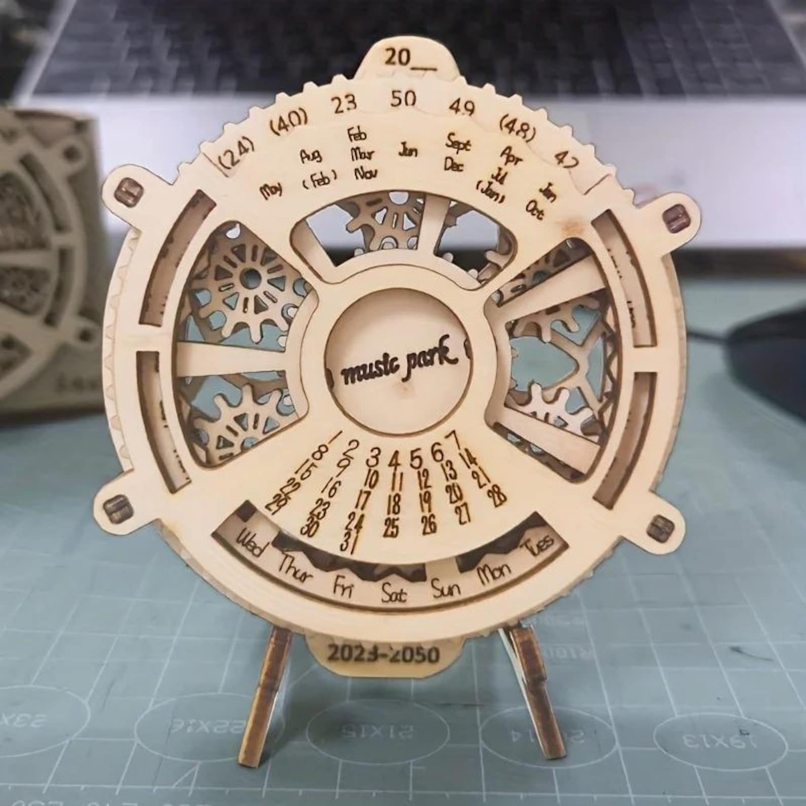 3D Wooden Perpetual Calendar Puzzle: DIY Mechanical Model Kit - Etsy