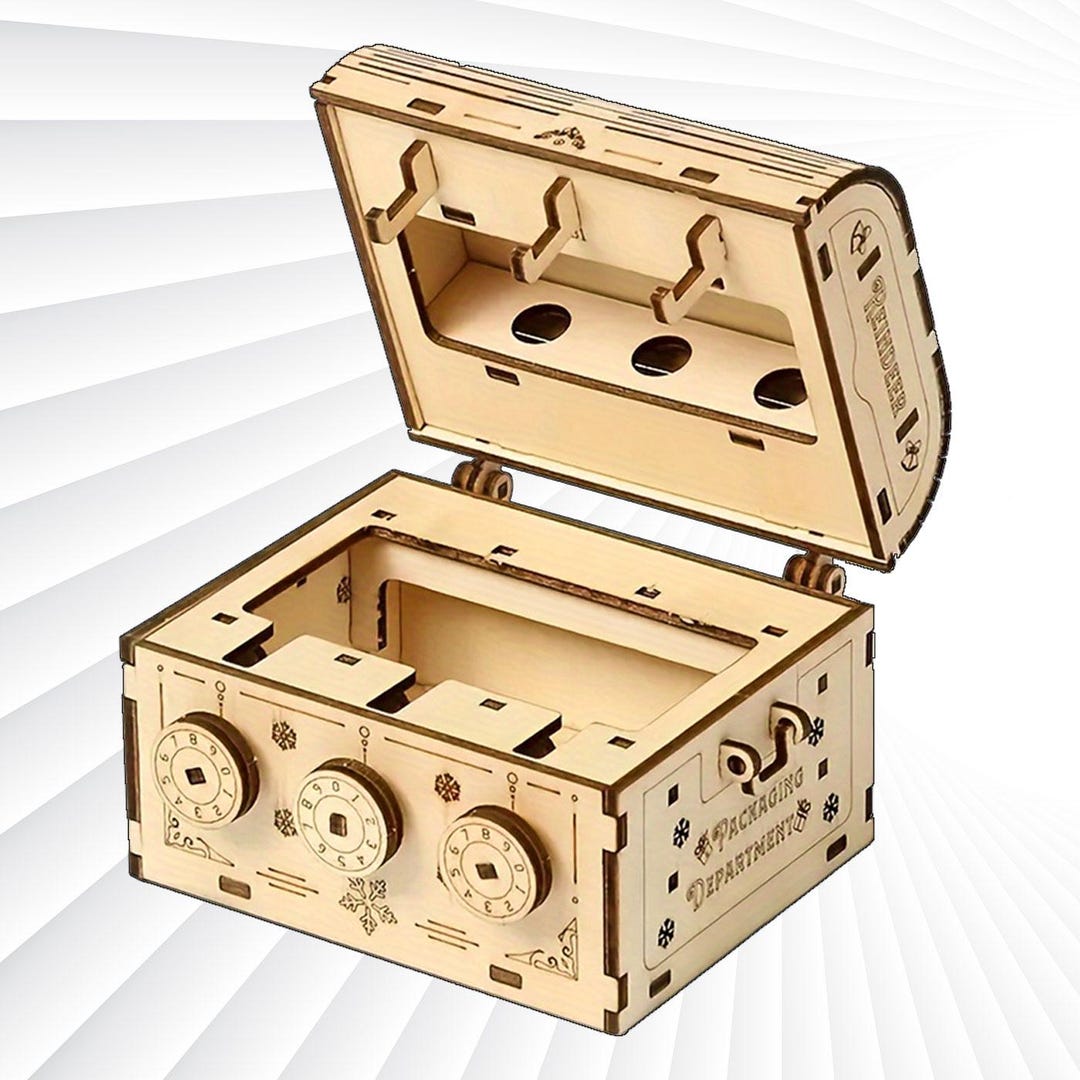 3D Wooden Treasure Box Puzzle Kit: DIY Model Building for Adults - Etsy