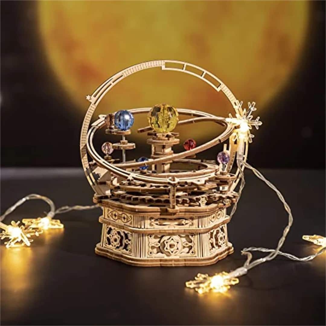 Rotating Starry Night Music Box: 3D Wooden Puzzle, DIY Assembly - Etsy