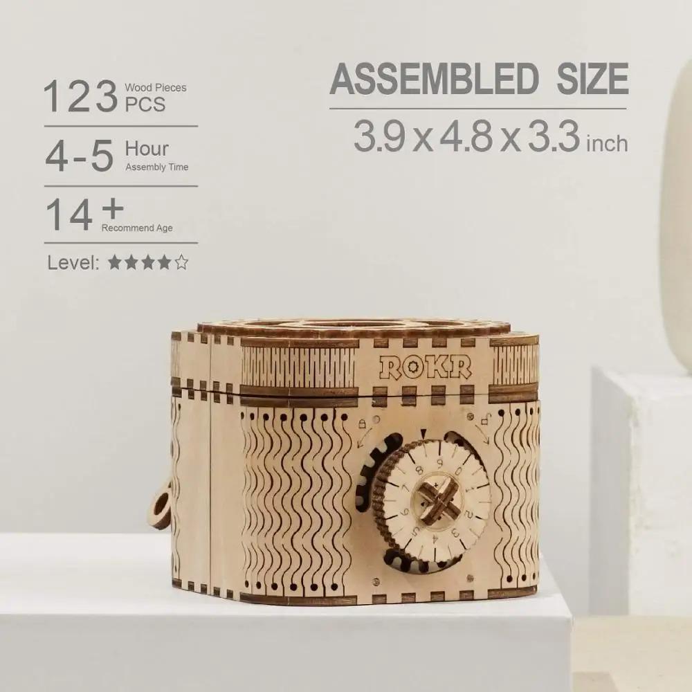 DIY 3D Wooden Treasure Box Puzzle Kit Assembly Toy & Unique Gift for ...