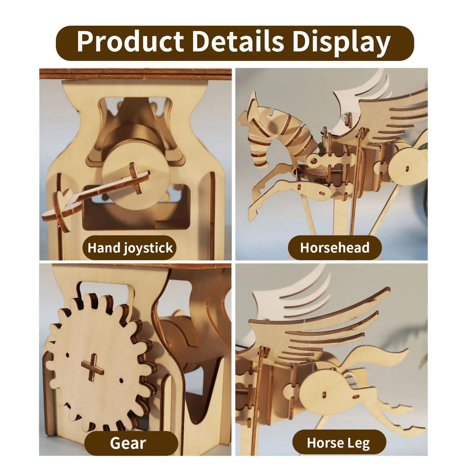 3D Wooden Pegasus Puzzle Kit: DIY Craft Assembly Model - Etsy