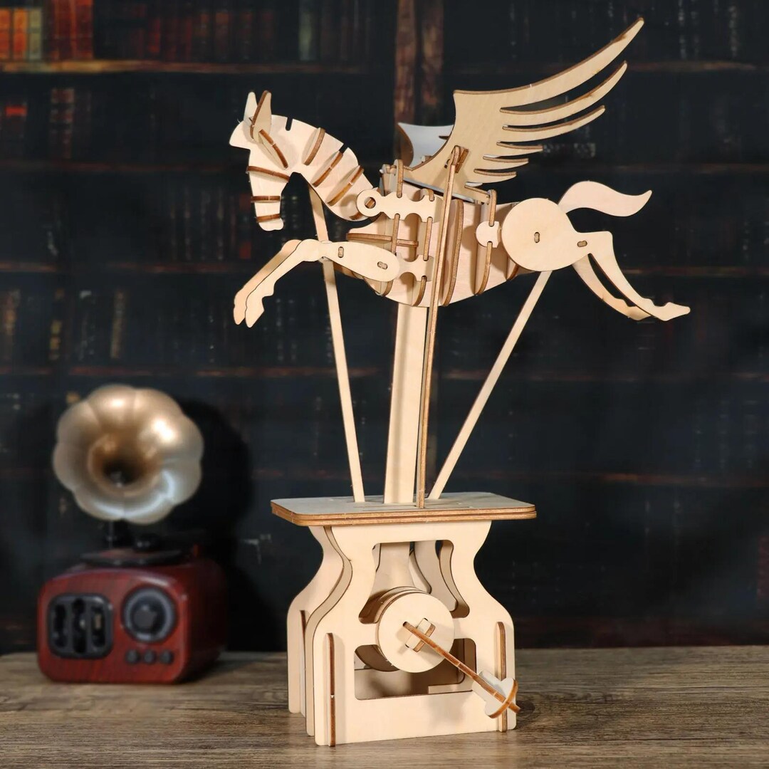 3D Wooden Pegasus Puzzle Kit: DIY Craft Assembly Model - Etsy