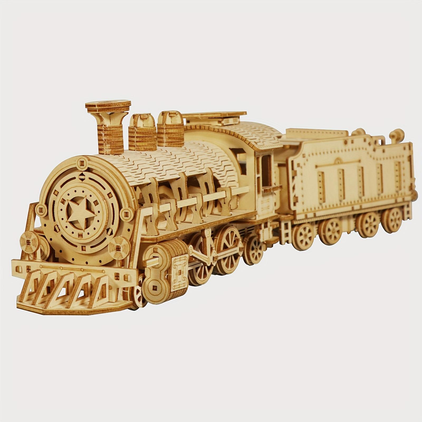 3D Wooden Train Puzzle Kit: DIY Mechanical Model Building - Etsy