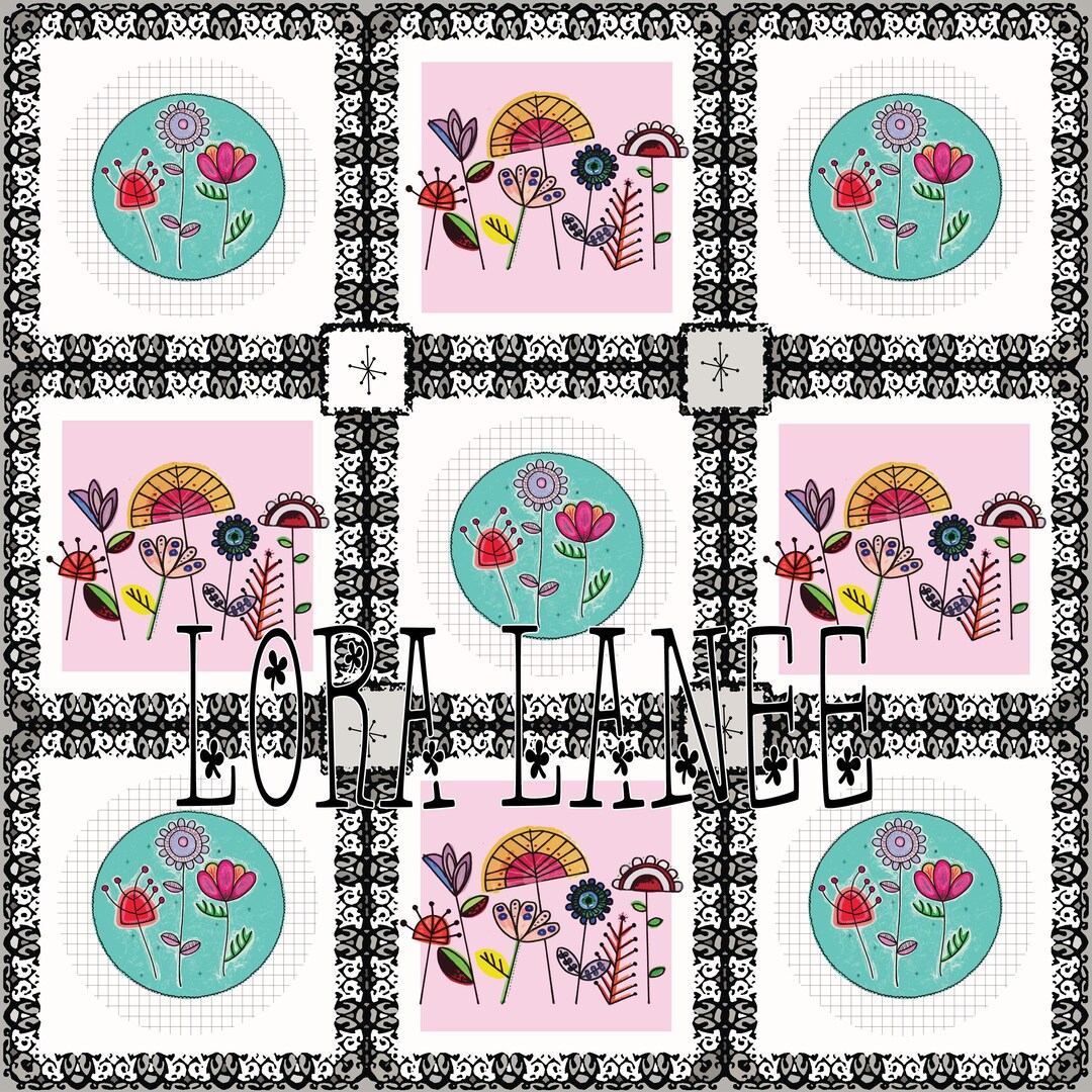 Vintage Fabric, Vintage Fabric Design, Retro Fabric, Retro FQ, 1950s ...