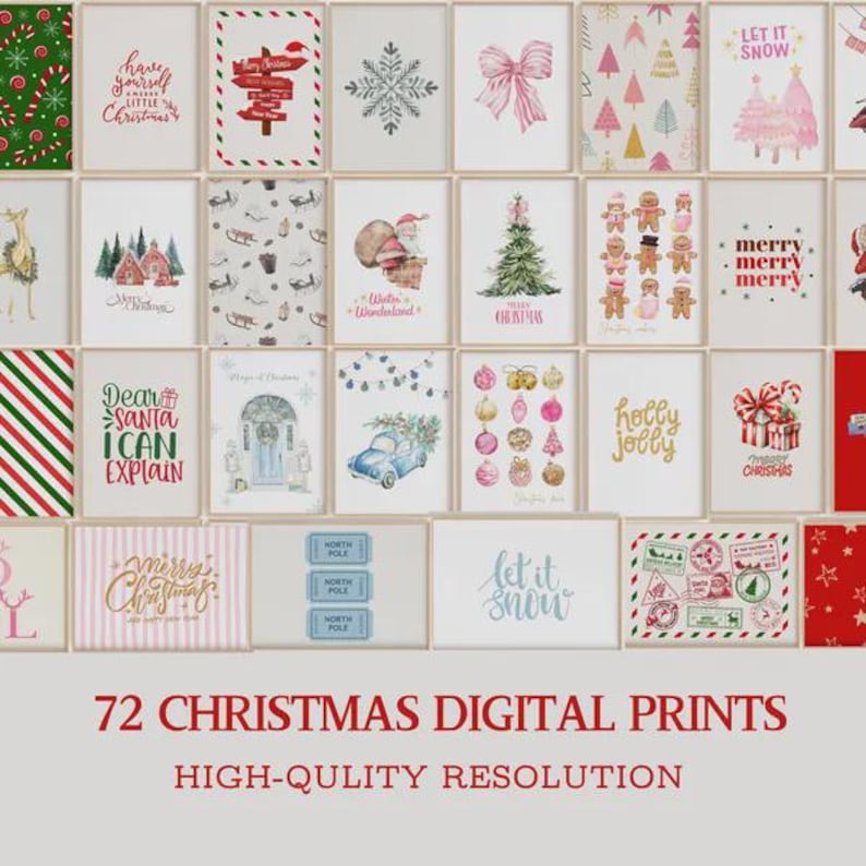 Holiday Gallery Wall 280 Prints: Patriotic, Christmas, Halloween ...