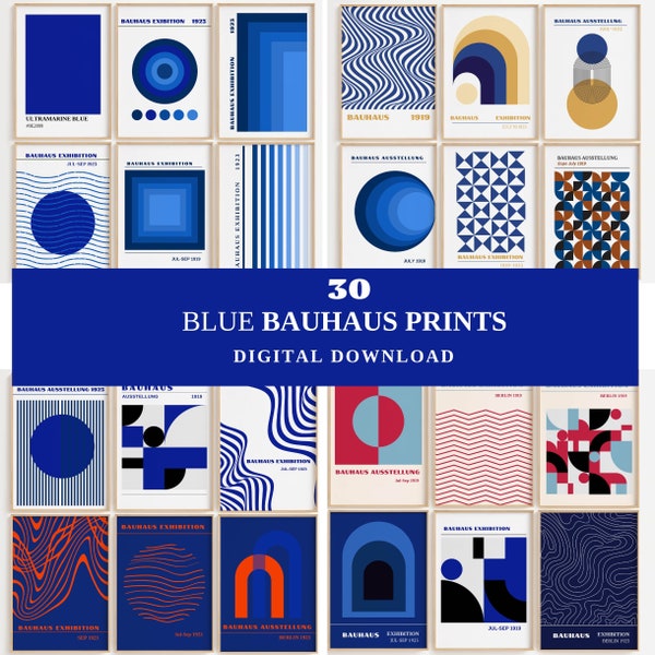 Blue Geometric Art - Etsy