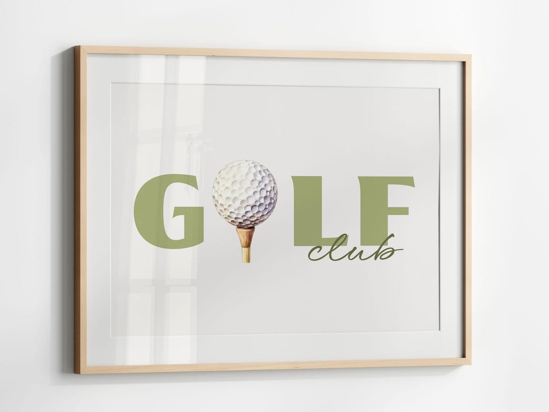 Minimalist Golf Club Print: Modern Green Golf Poster (digital Download ...
