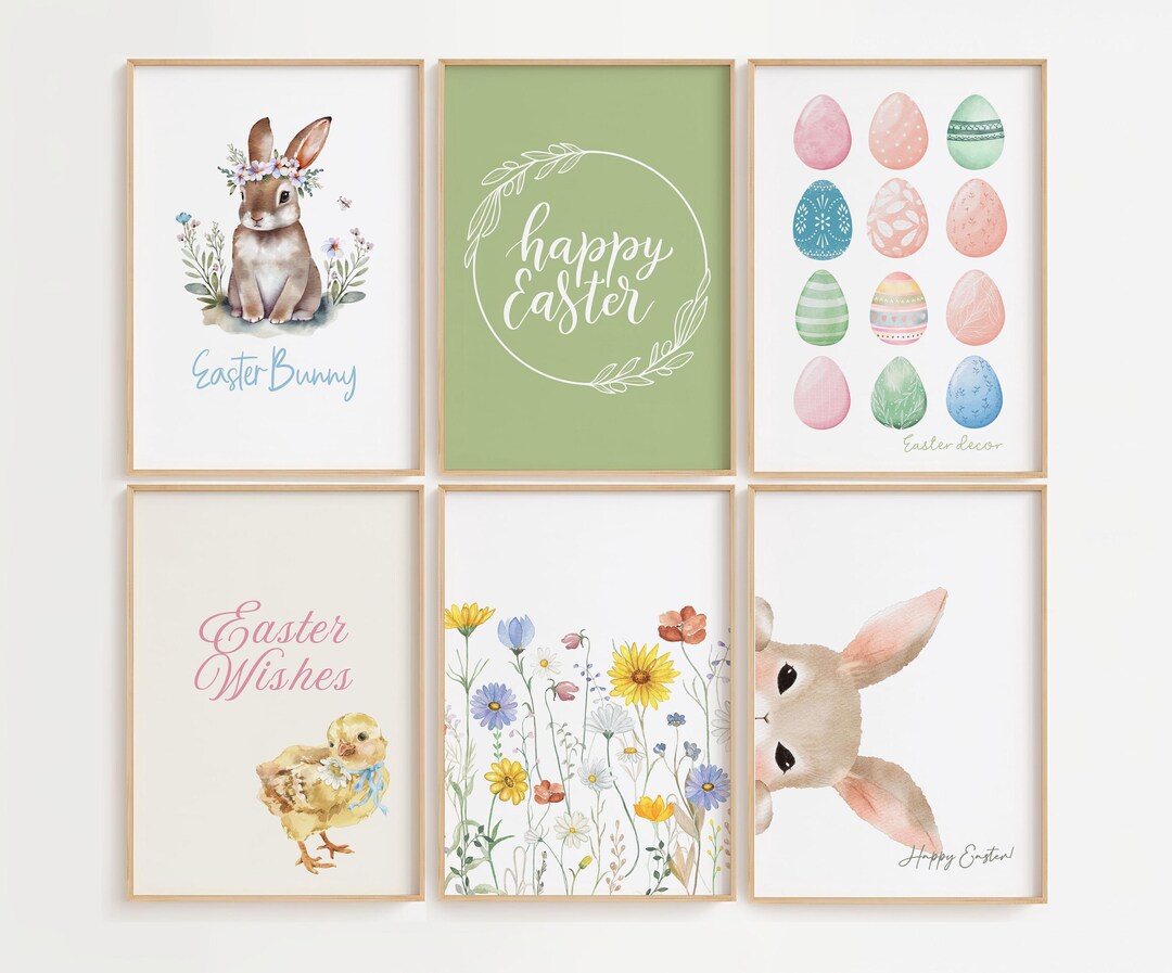 Sage Green Easter Printable Set of 6 Prints Spring Decor and Easter ...