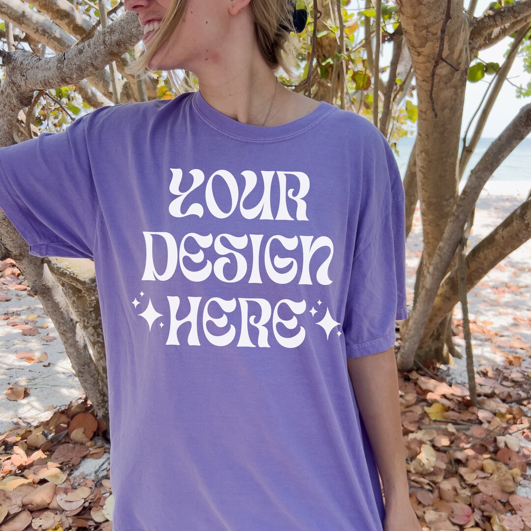 Comfort Colors C1717 Violet Mockup, Violet Mockup, Oversized Mockup ...