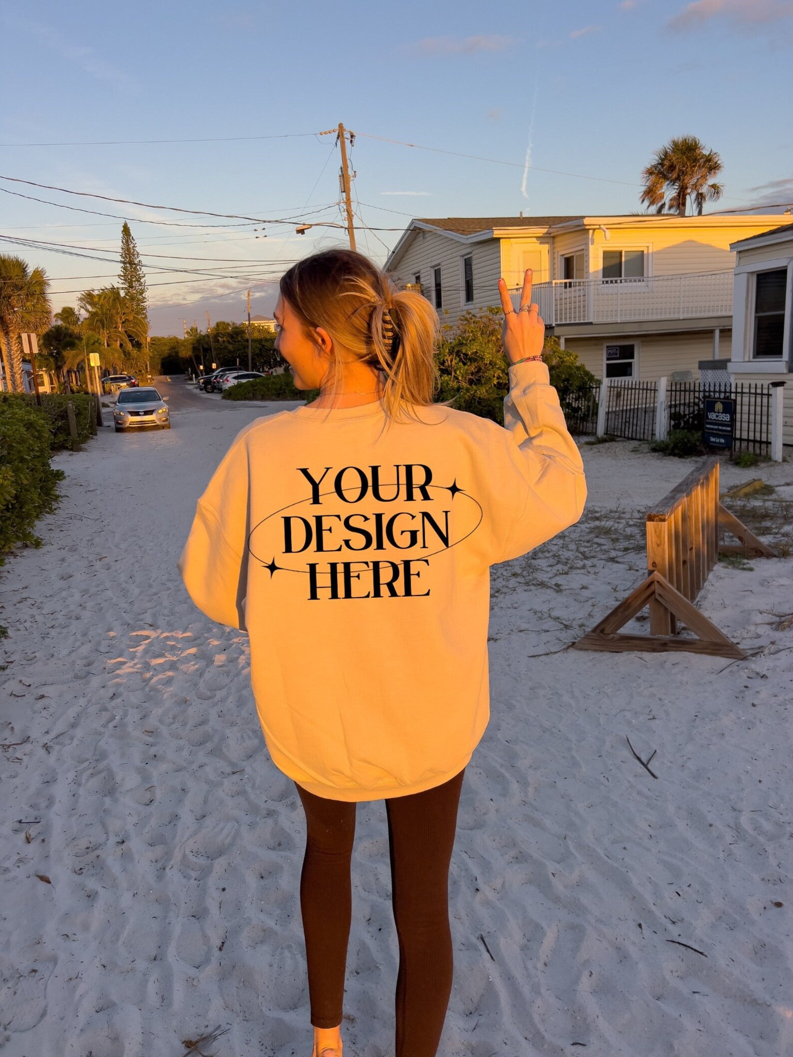 Gildan 18000 Sand Back Mockup, Beach Mockup, Outdoor Mockup, Sand Back ...