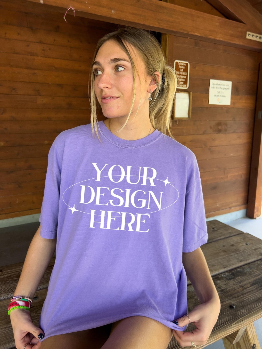 Comfort Colors C1717 Violet Mockup, Violet Mockup, Oversized Mockup ...