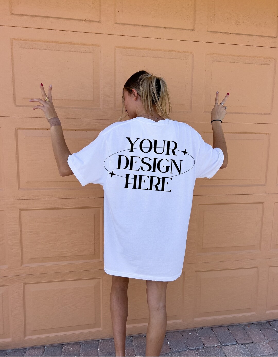 Comfort Colors C1717 White Back Mockup, White Back Mockup, Oversized ...
