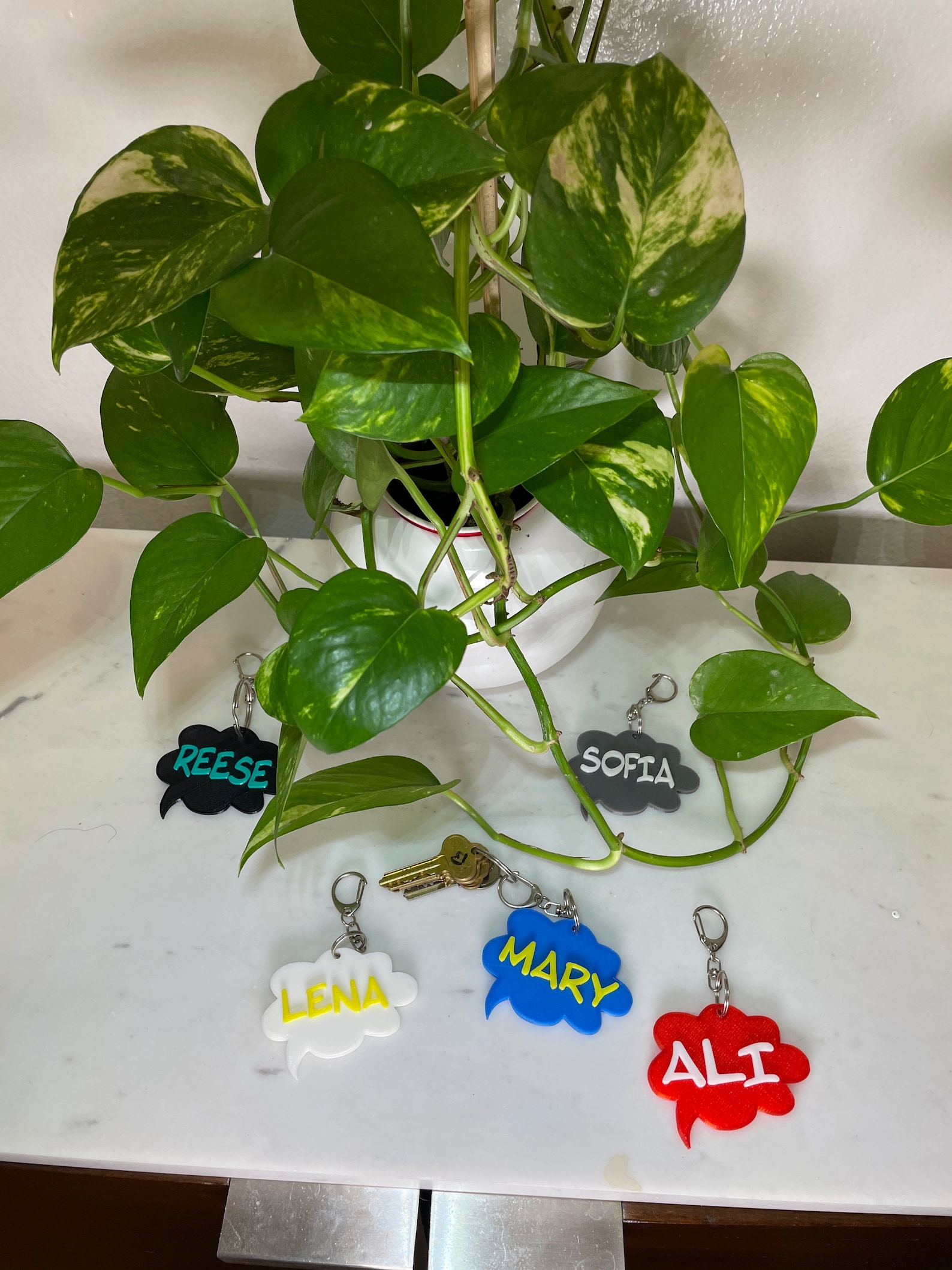 Flower Bubble Name Tag. Multicolor Personalized Name Tag, Backpack Name ...