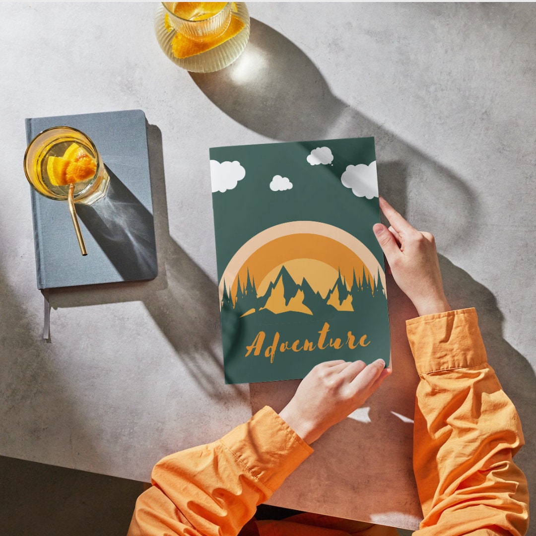 Adventure Motivational Poster Yellow and Green - Etsy