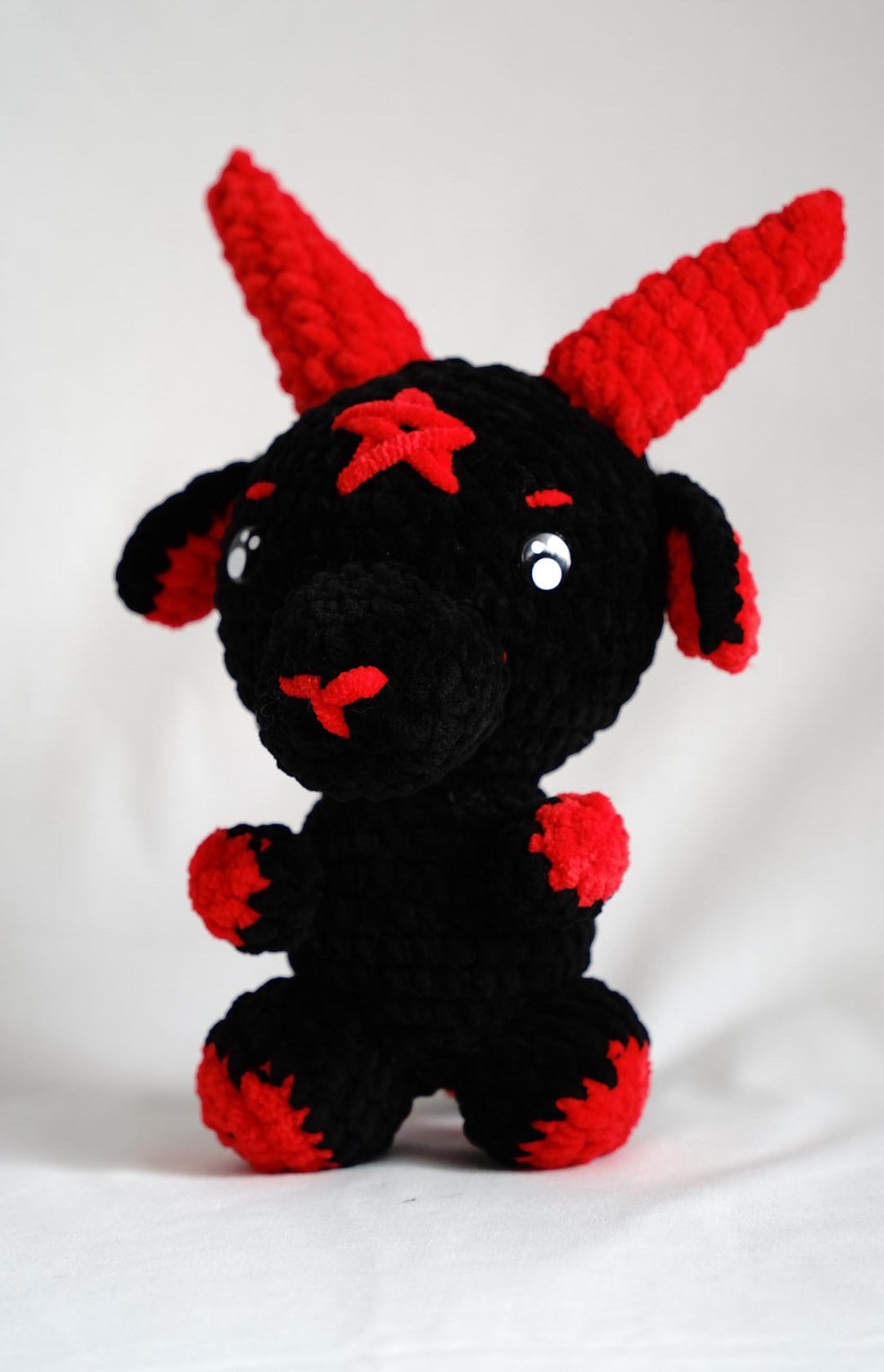 Baby Red Baphomet, Crochet Plush Baphomet, Baphomet Plush, Creepy Toy ...