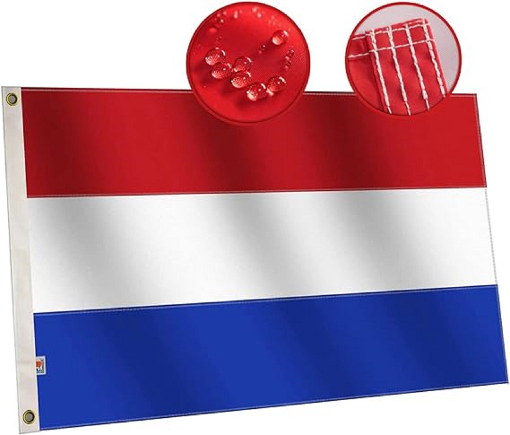 3x5 Foot Netherlands Flag - Vivid Color and Fade Proof - Canvas Header ...