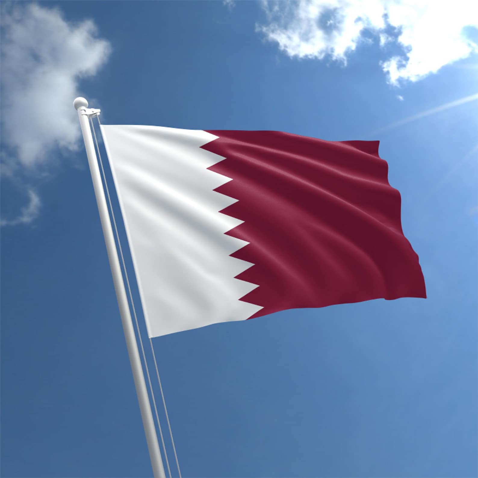 Qatar National Flag - 100% Polyester, Unique Design Print, Flags for ...
