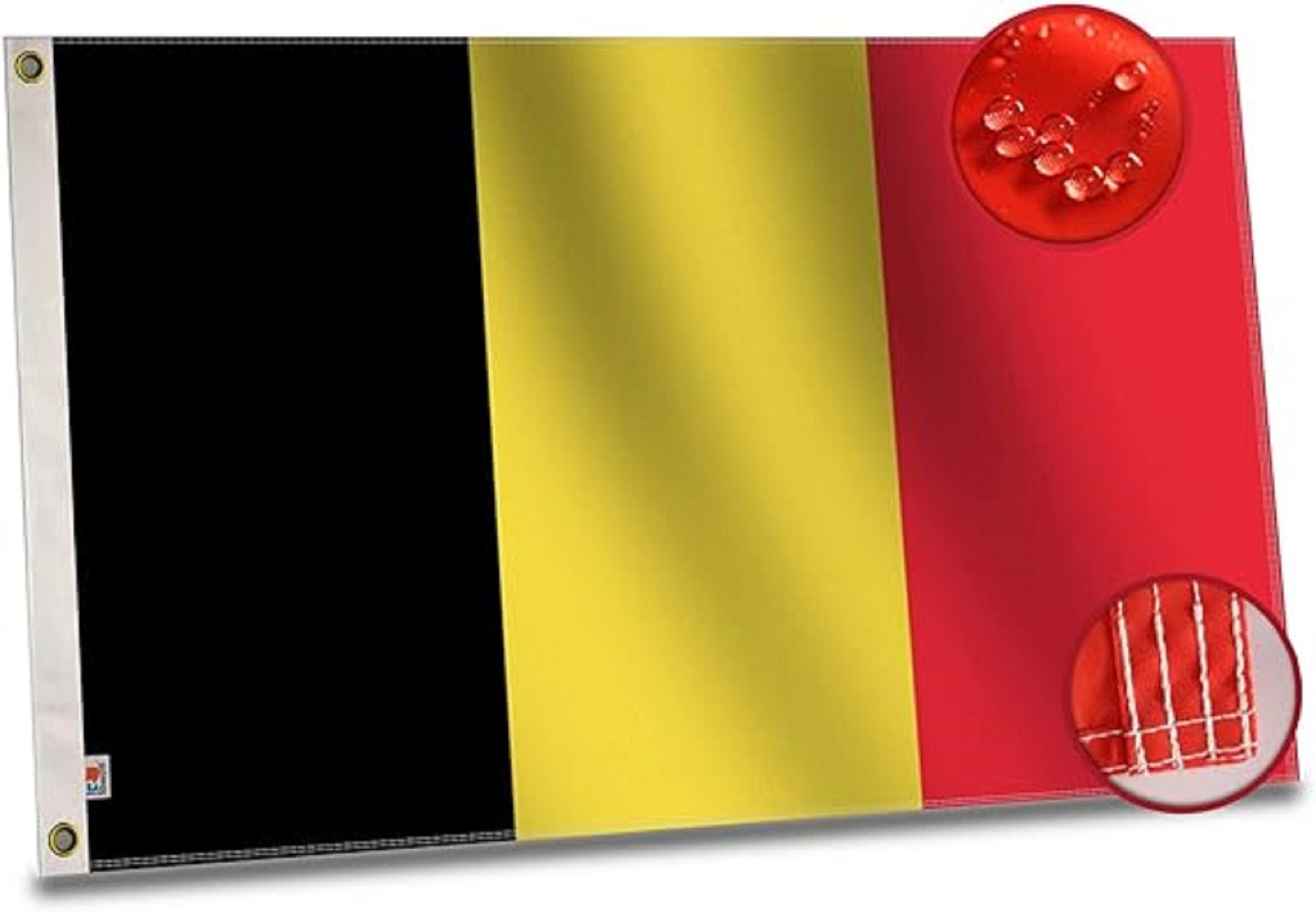 Belgium Flag - Vivid Color and Fade Proof - Canvas Header and Double ...