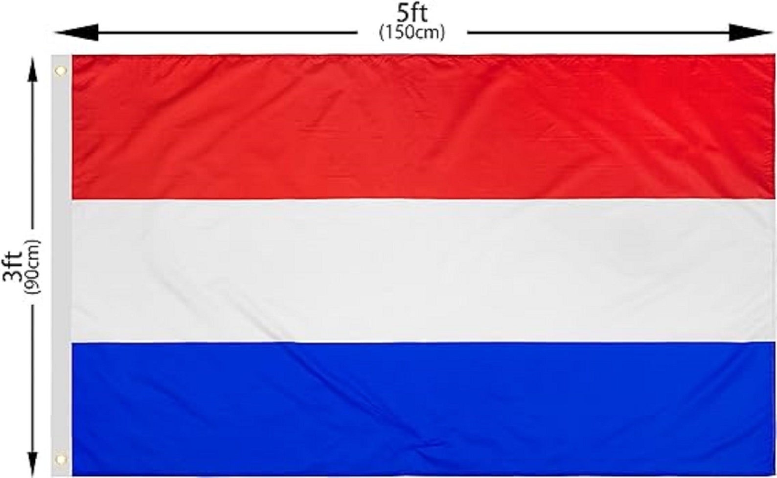 3x5 Foot Netherlands Flag - Vivid Color and Fade Proof - Canvas Header ...